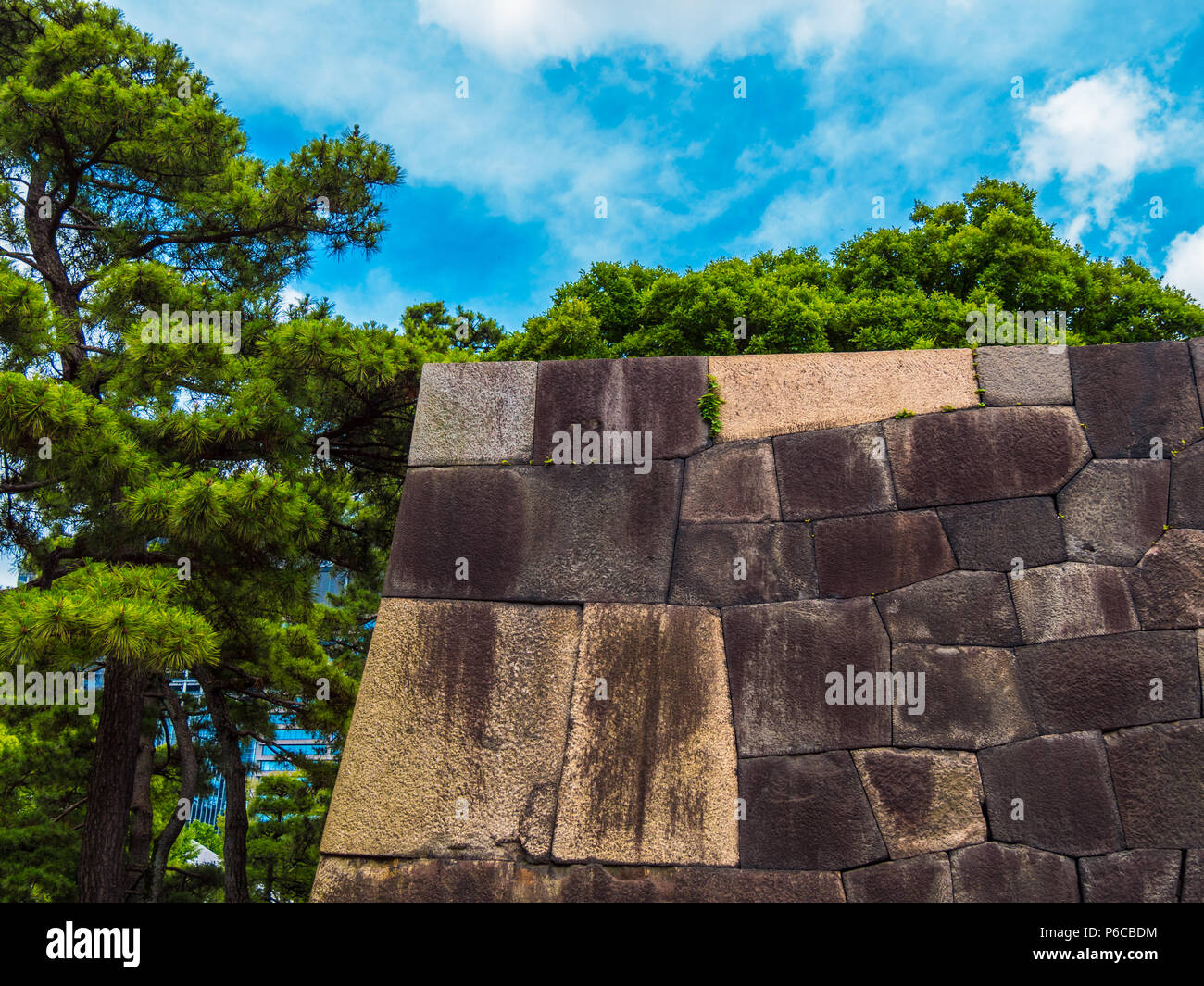 The remaining walls of Edo Castle in Tokyo Stock Photo - Alamy