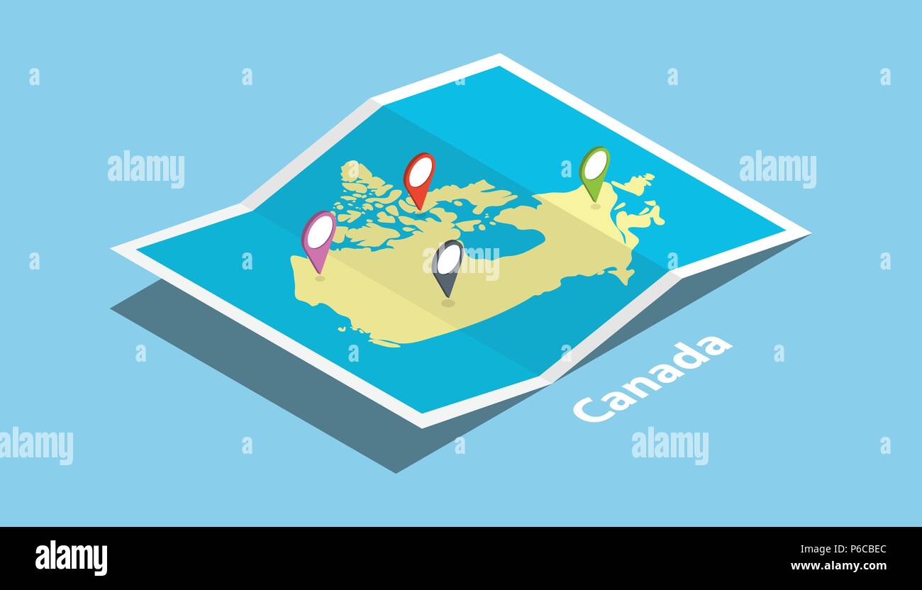 canada explore maps country nation with isometric style and pin ...