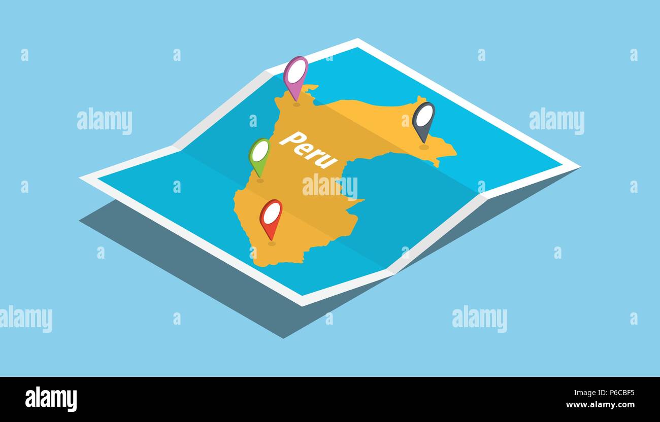 explore peru maps with isometric style and pin location tag on top ...