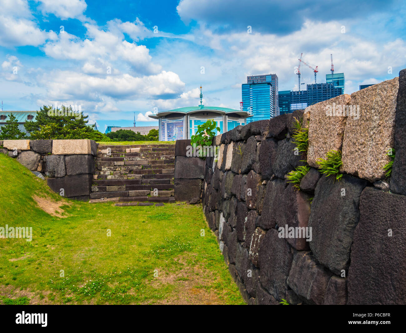 Base of the main tower of Edo Castle in Tokyo Stock Photo - Alamy