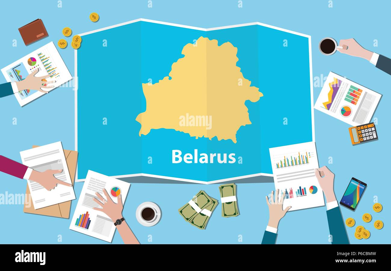belarus economy country growth nation team discuss with fold maps view ...