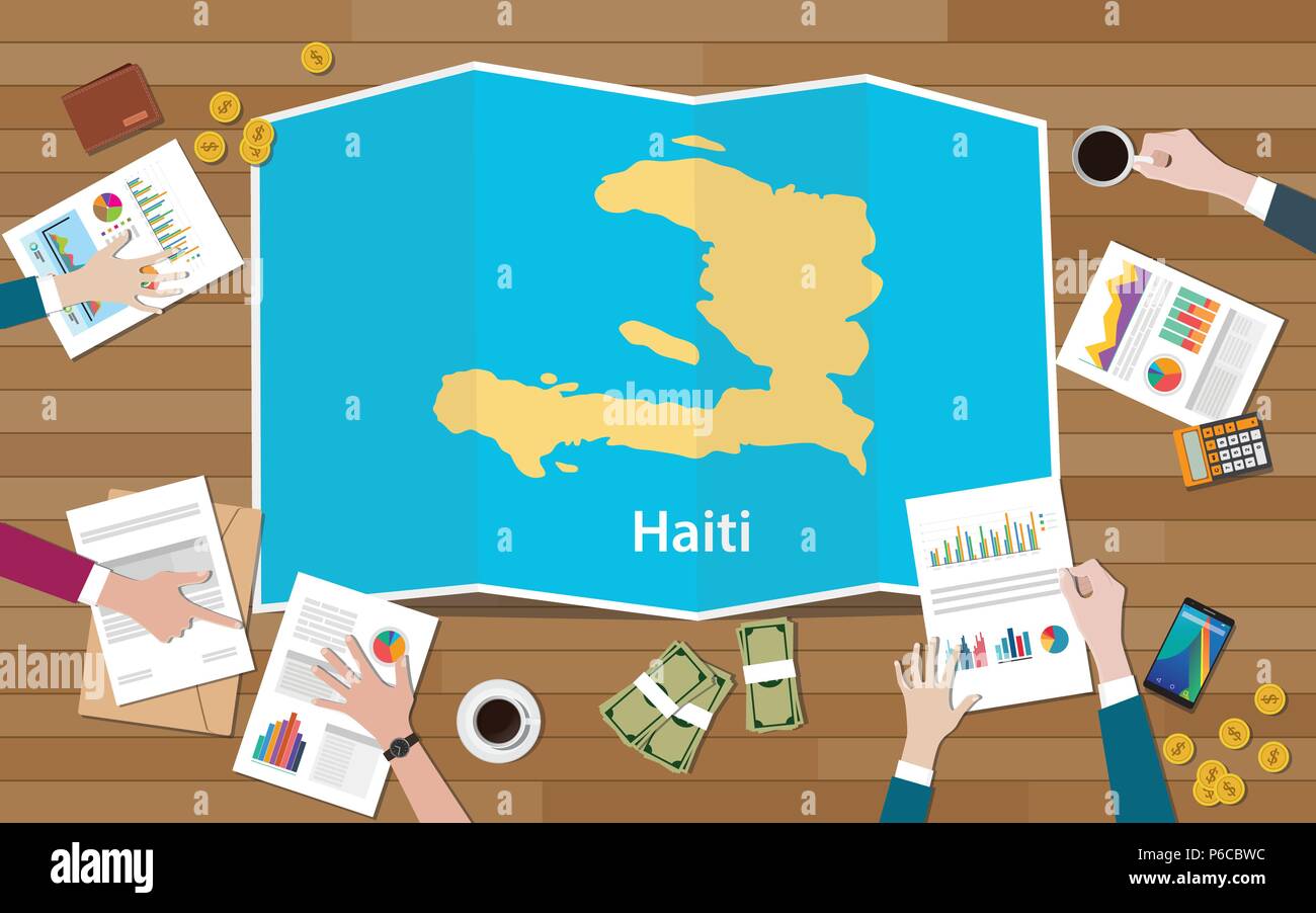 haiti economy country growth nation team discuss with fold maps view ...