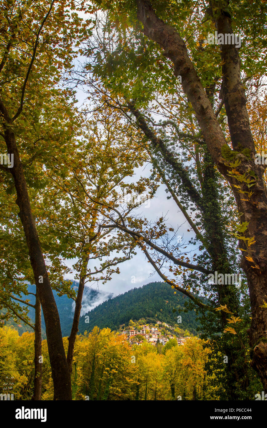 europe, greece, evritania, karpenisi, megalo horio, village Stock Photo ...