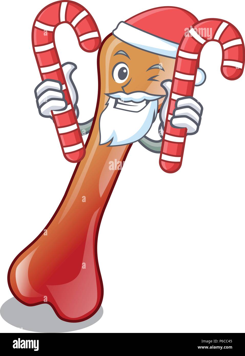 Santa with candy bone jelly candy mascot cartoon Stock Vector Image ...
