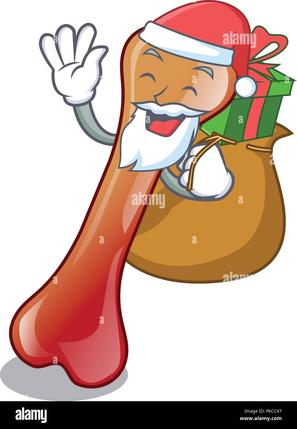 Santa with gift bone jelly candy mascot cartoon Stock Vector Image ...
