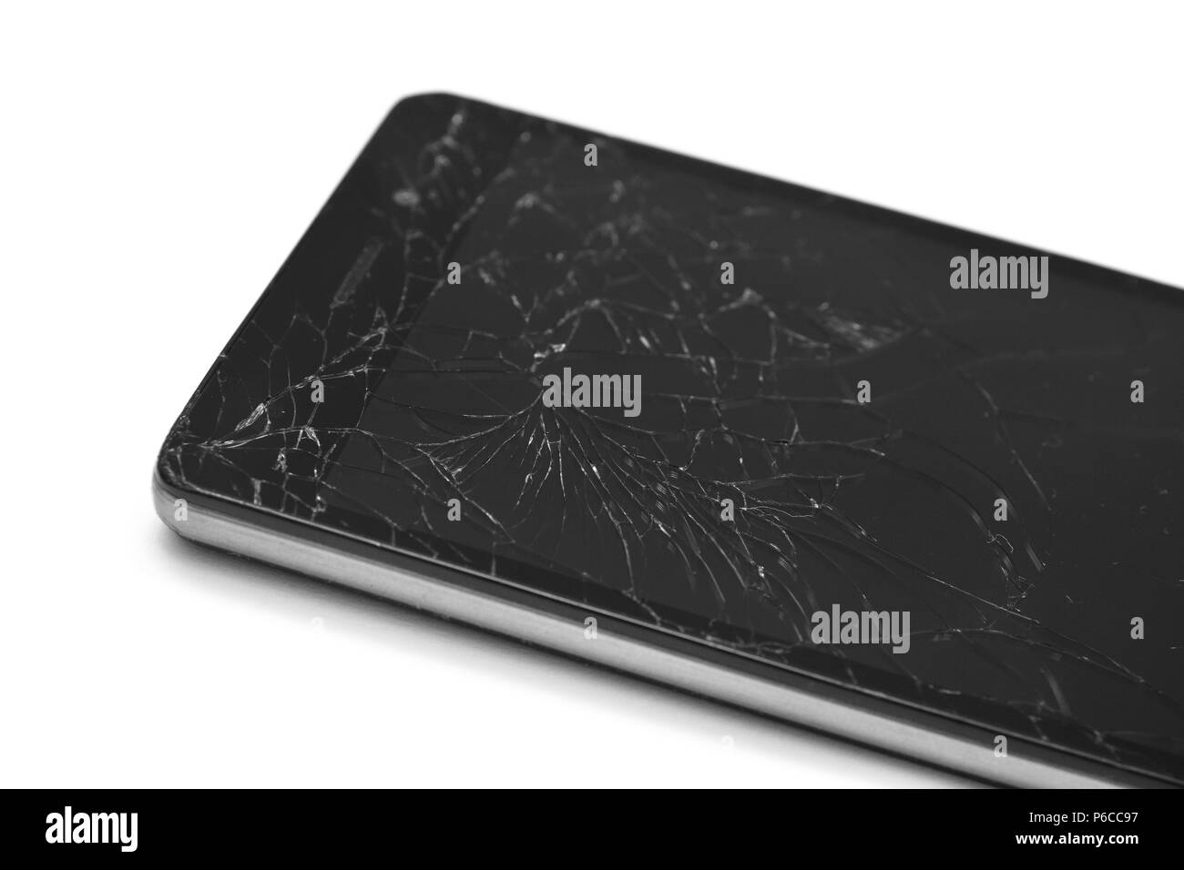broken touchscreen of a smartphone isolated on white Stock Photo - Alamy