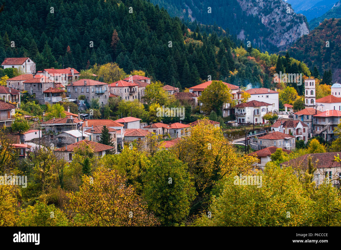 europe, greece, evritania, karpenisi, megalo horio, village Stock Photo ...