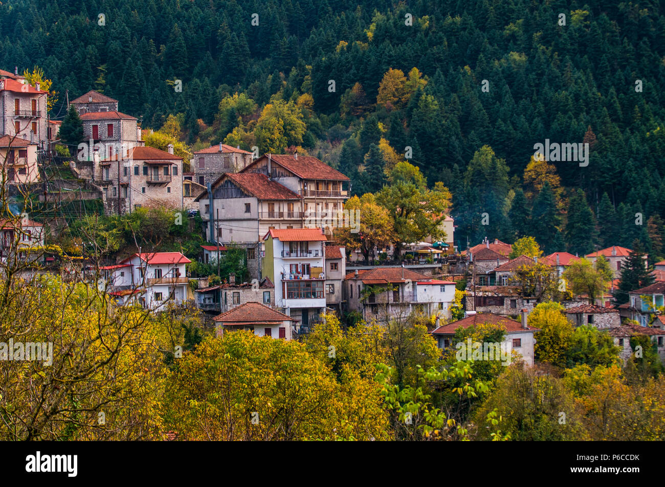 europe, greece, evritania, karpenisi, megalo horio, village Stock Photo ...