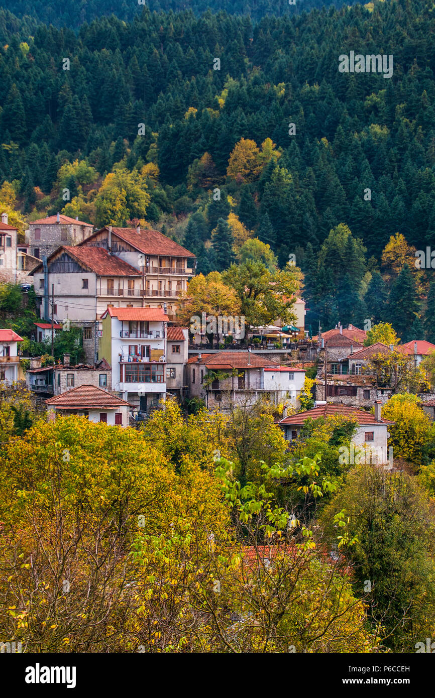 europe, greece, evritania, karpenisi, megalo horio, village Stock Photo ...