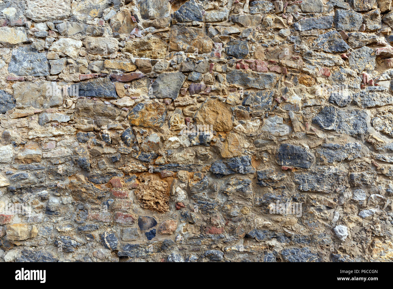 Medieval fortress antique brick and stone wall detail Stock Photo - Alamy
