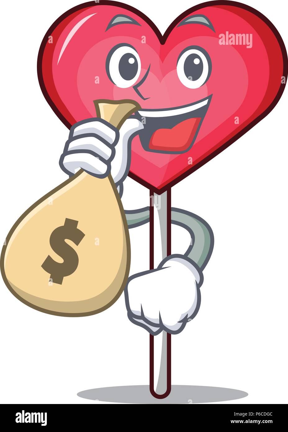 With money bag heart lollipop character cartoon Stock Vector Image ...