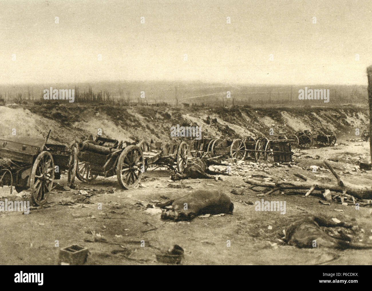 destruction, world war i, British battery, ww1, wwi, world war one ...
