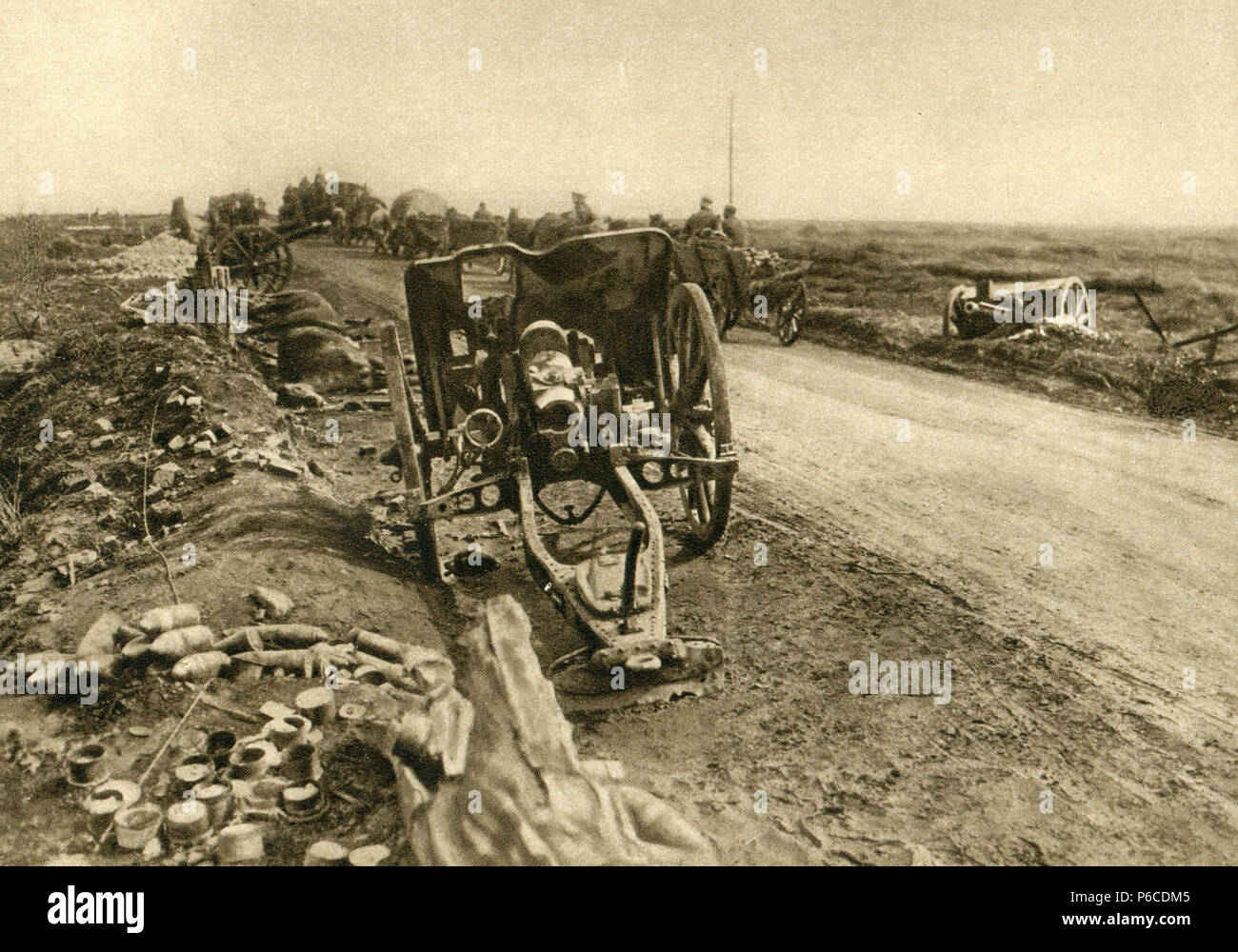 destruction, world war i, british battery position, ww1, wwi, world war ...