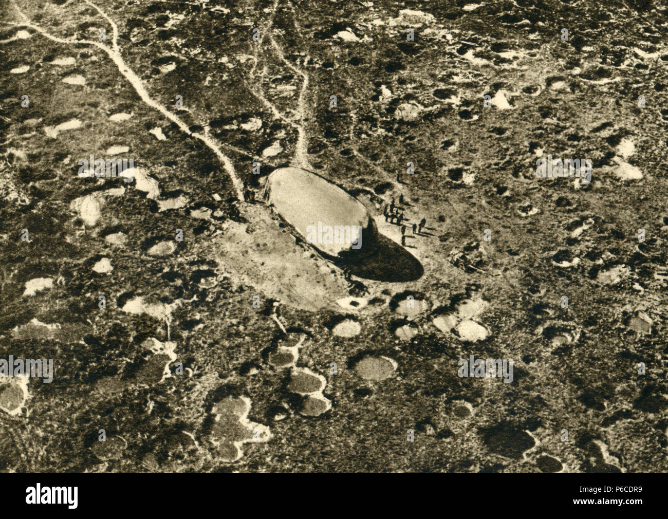 air balloon, world war i, crater field, ww1, wwi, world war one Stock ...