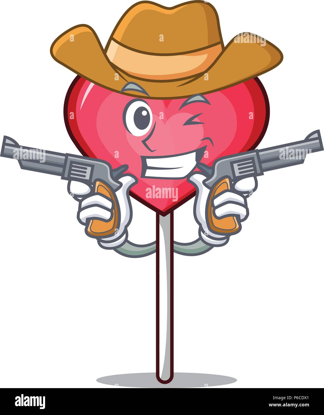 Cowboy heart lollipop character cartoon Stock Vector Image & Art - Alamy