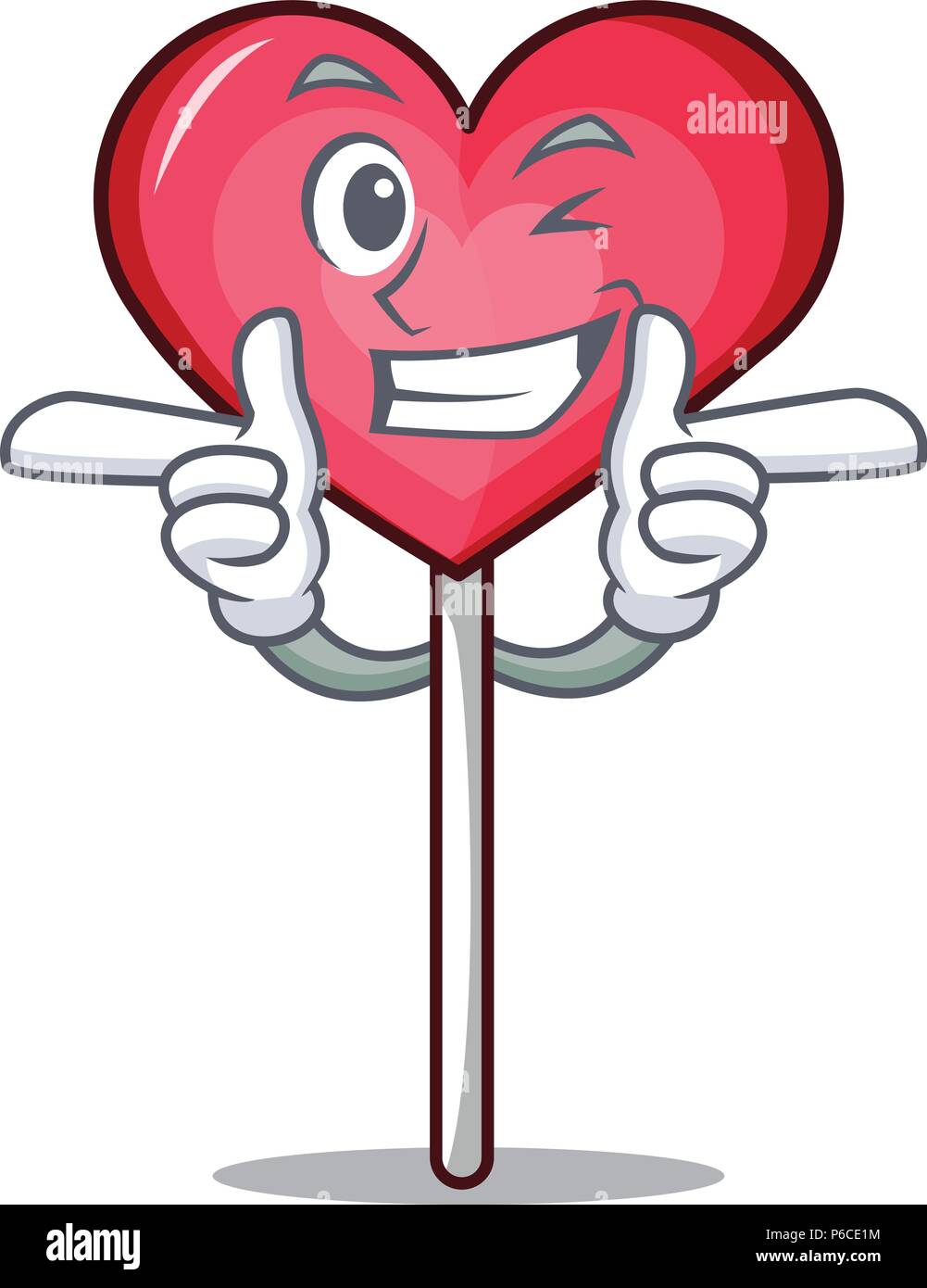 Wink heart lollipop character cartoon Stock Vector Image & Art - Alamy