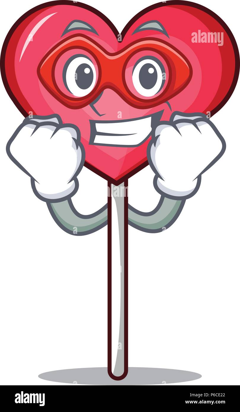 Super hero heart lollipop character cartoon Stock Vector Image & Art ...