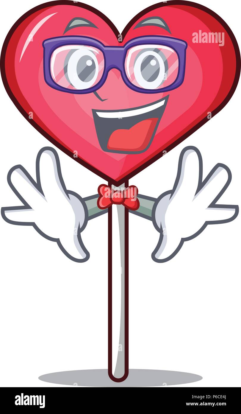 Geek heart lollipop character cartoon Stock Vector Image & Art - Alamy