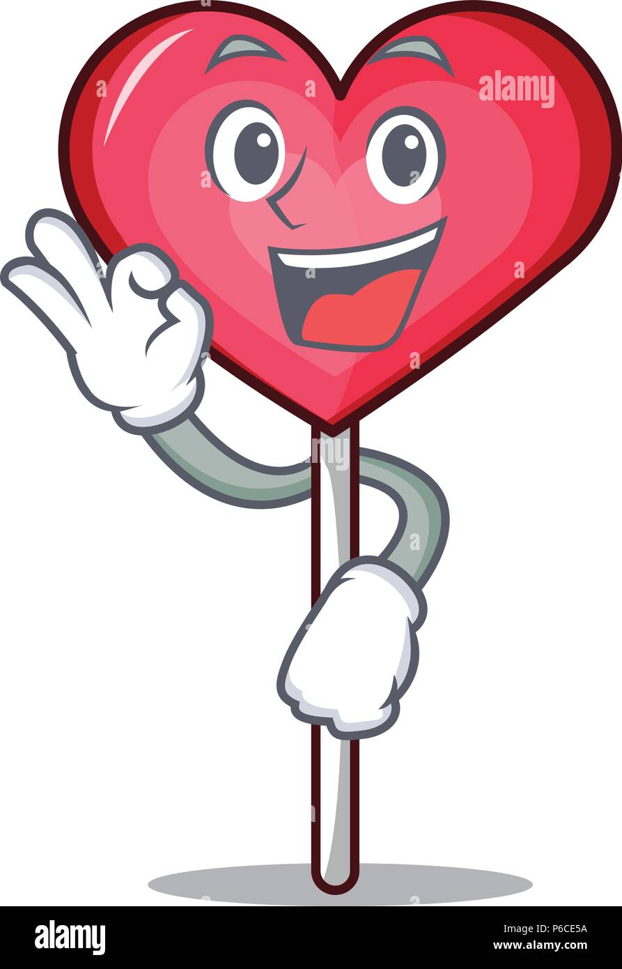 Okay heart lollipop character cartoon Stock Vector Image & Art - Alamy