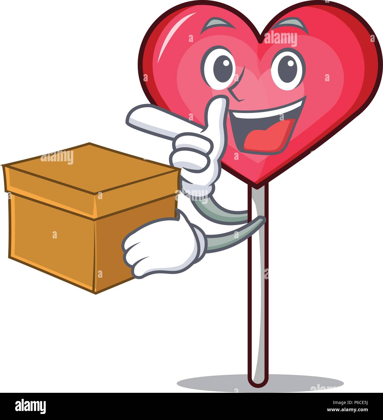 With box heart lollipop character cartoon Stock Vector Image & Art - Alamy