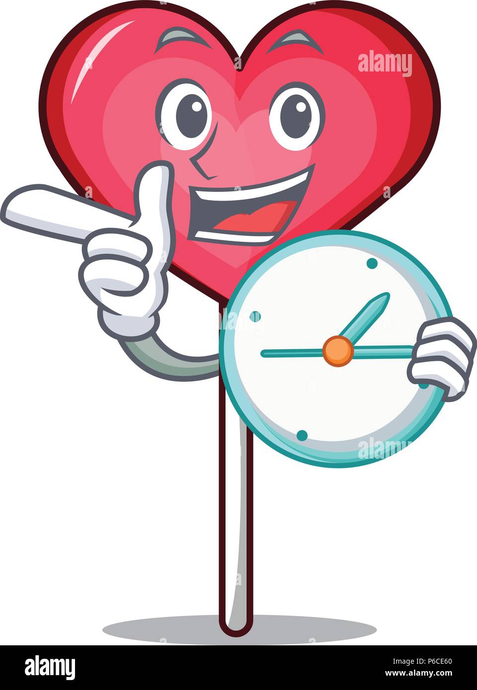 Heart clock character cartoon hi-res stock photography and images - Alamy