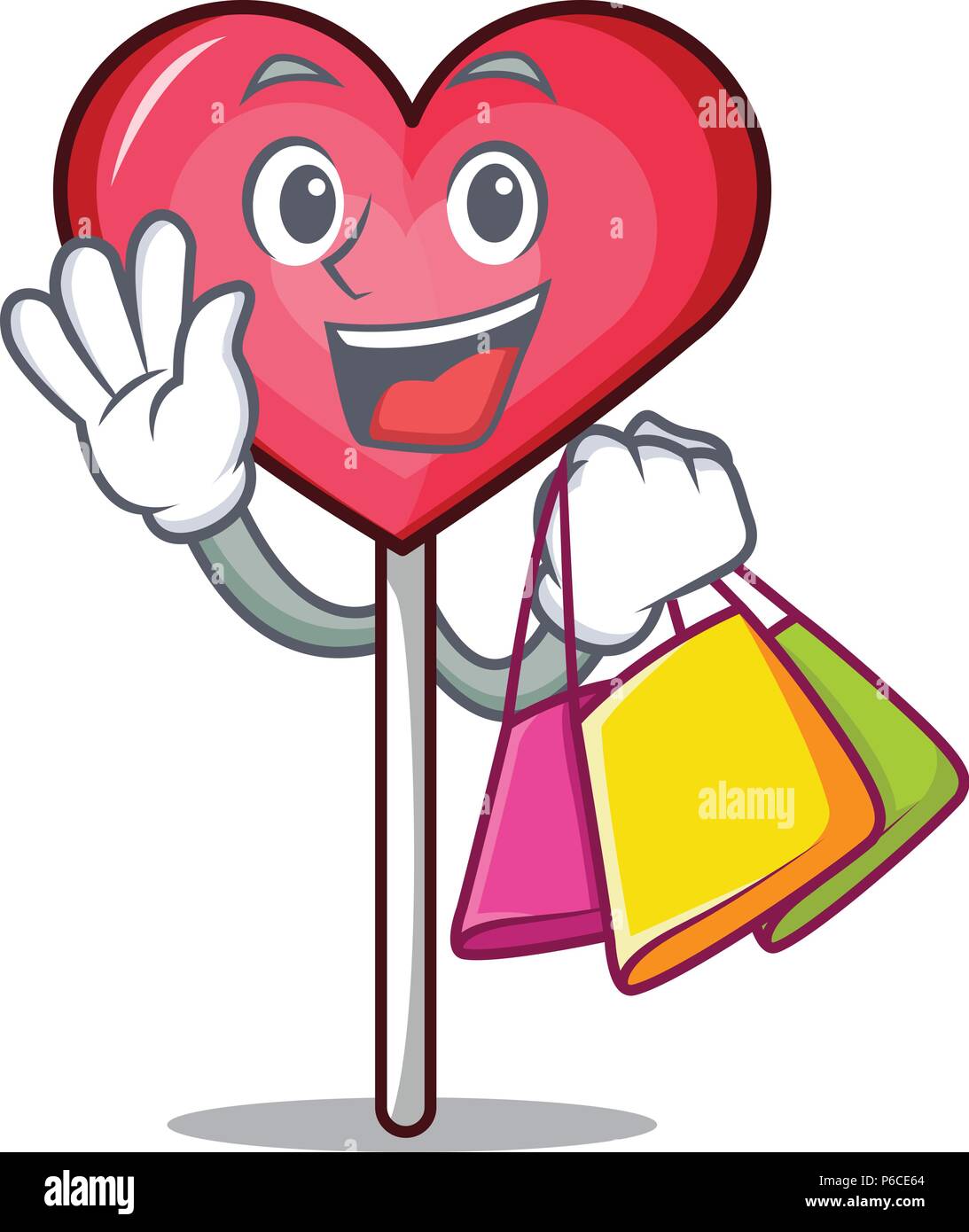Shopping heart lollipop character cartoon Stock Vector Image & Art - Alamy