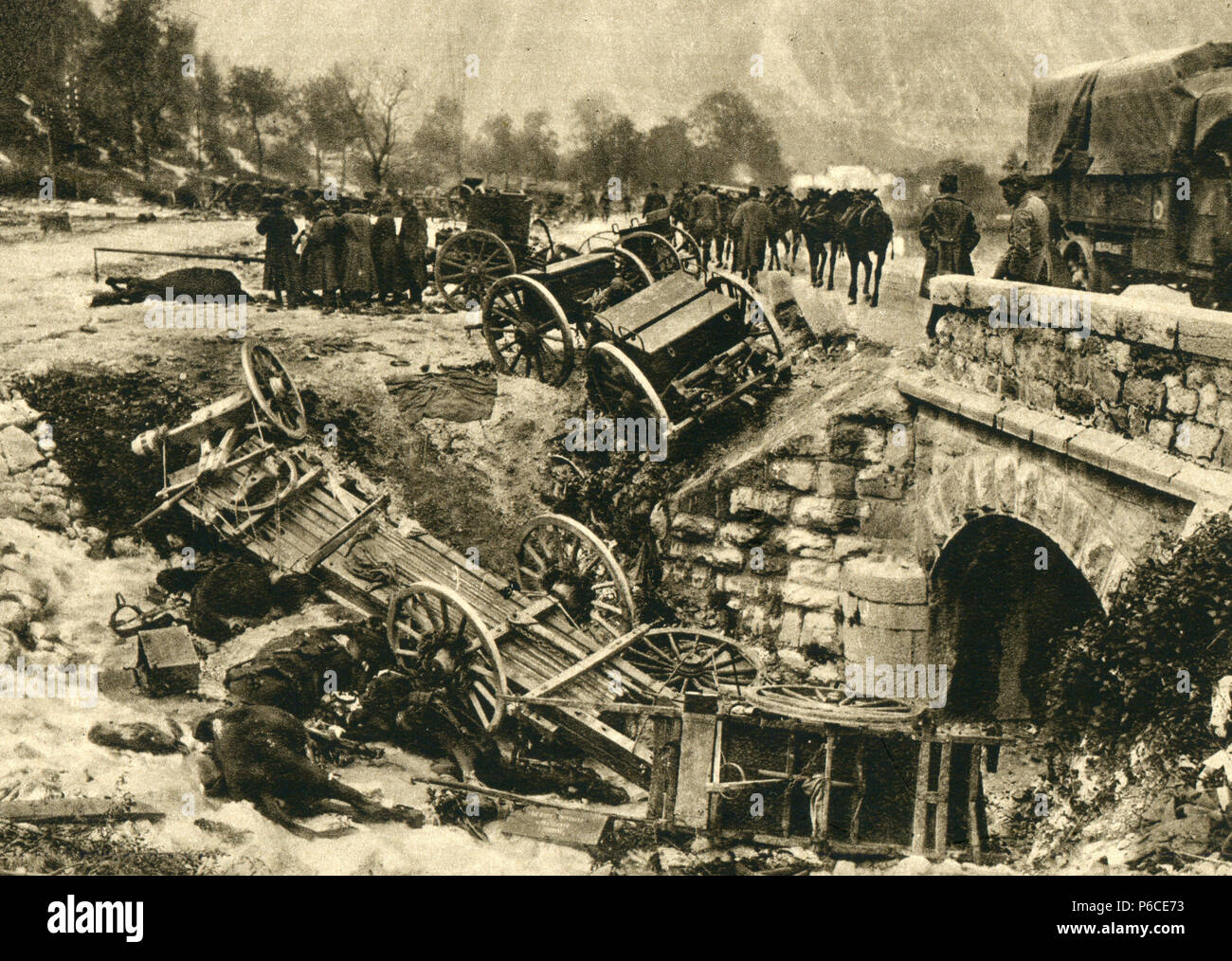 ammunition waggons, battle terrain, artillery fire, ww1, wwi, world war ...