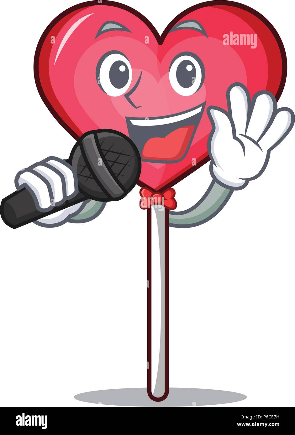Singing heart lollipop mascot cartoon Stock Vector Image & Art - Alamy