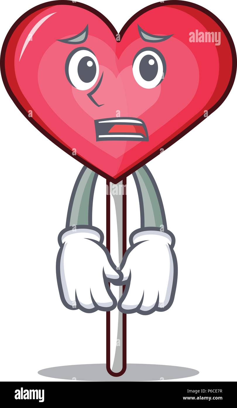 Afraid heart lollipop mascot cartoon Stock Vector Image & Art - Alamy