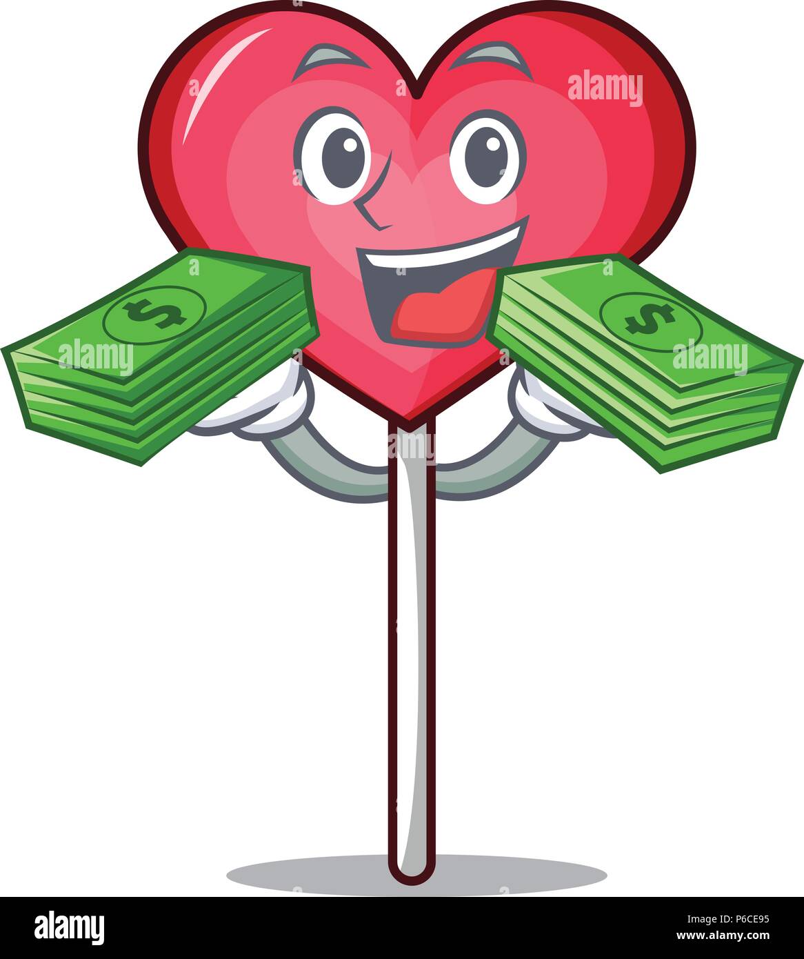 With money bag heart lollipop mascot cartoon Stock Vector Image & Art ...