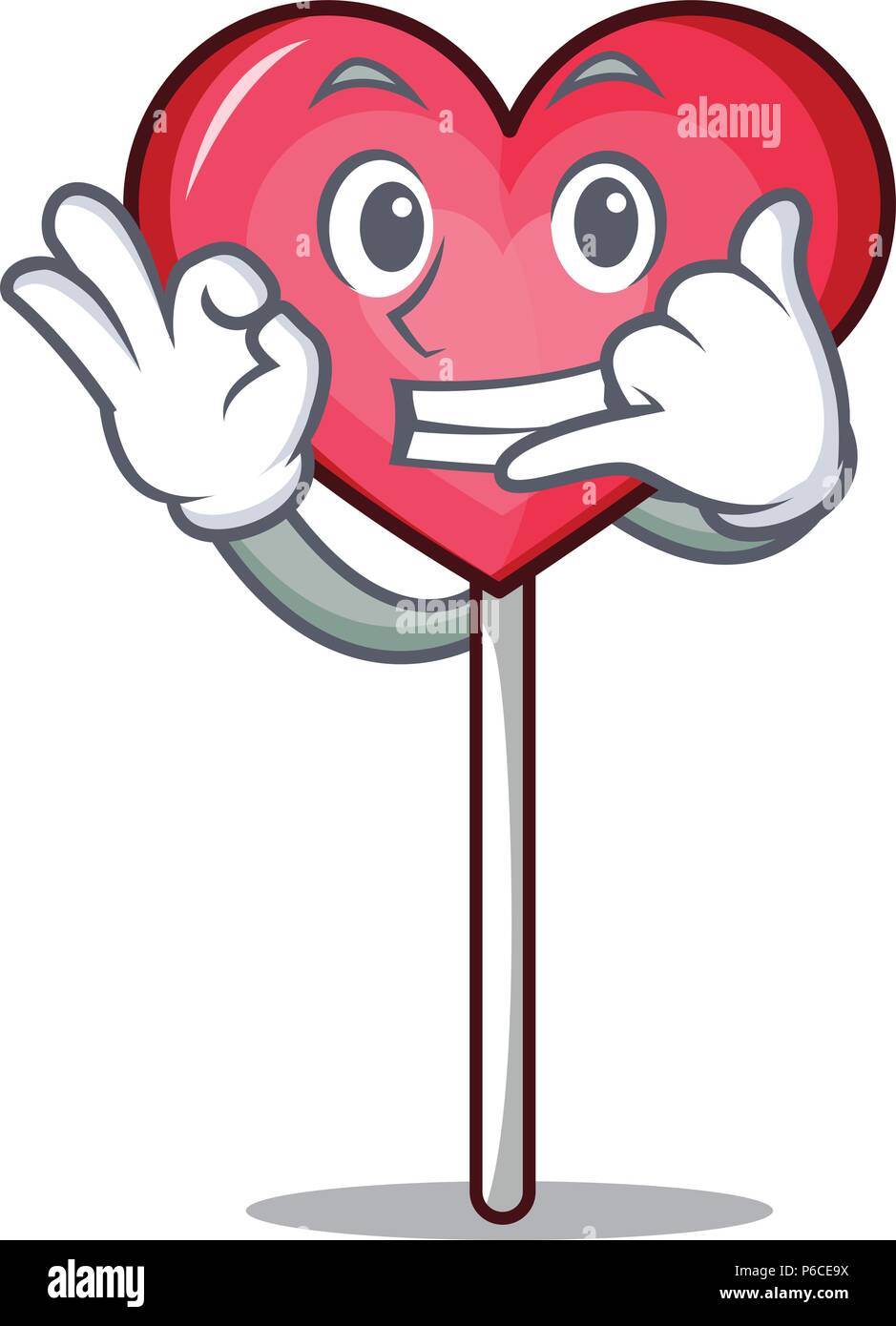 Call me heart lollipop mascot cartoon Stock Vector Image & Art - Alamy