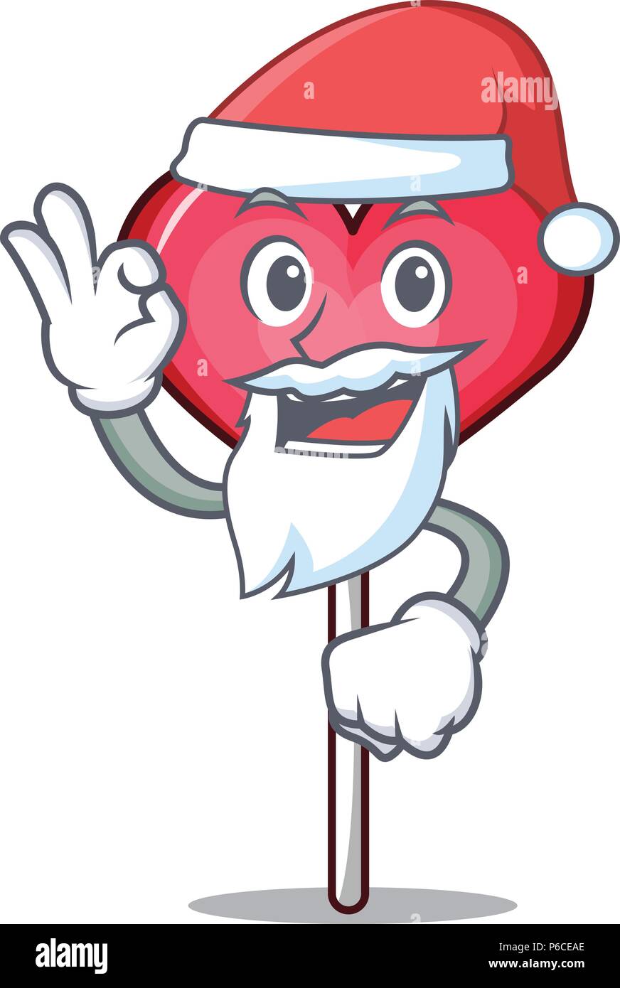 Santa heart lollipop mascot cartoon Stock Vector Image & Art - Alamy
