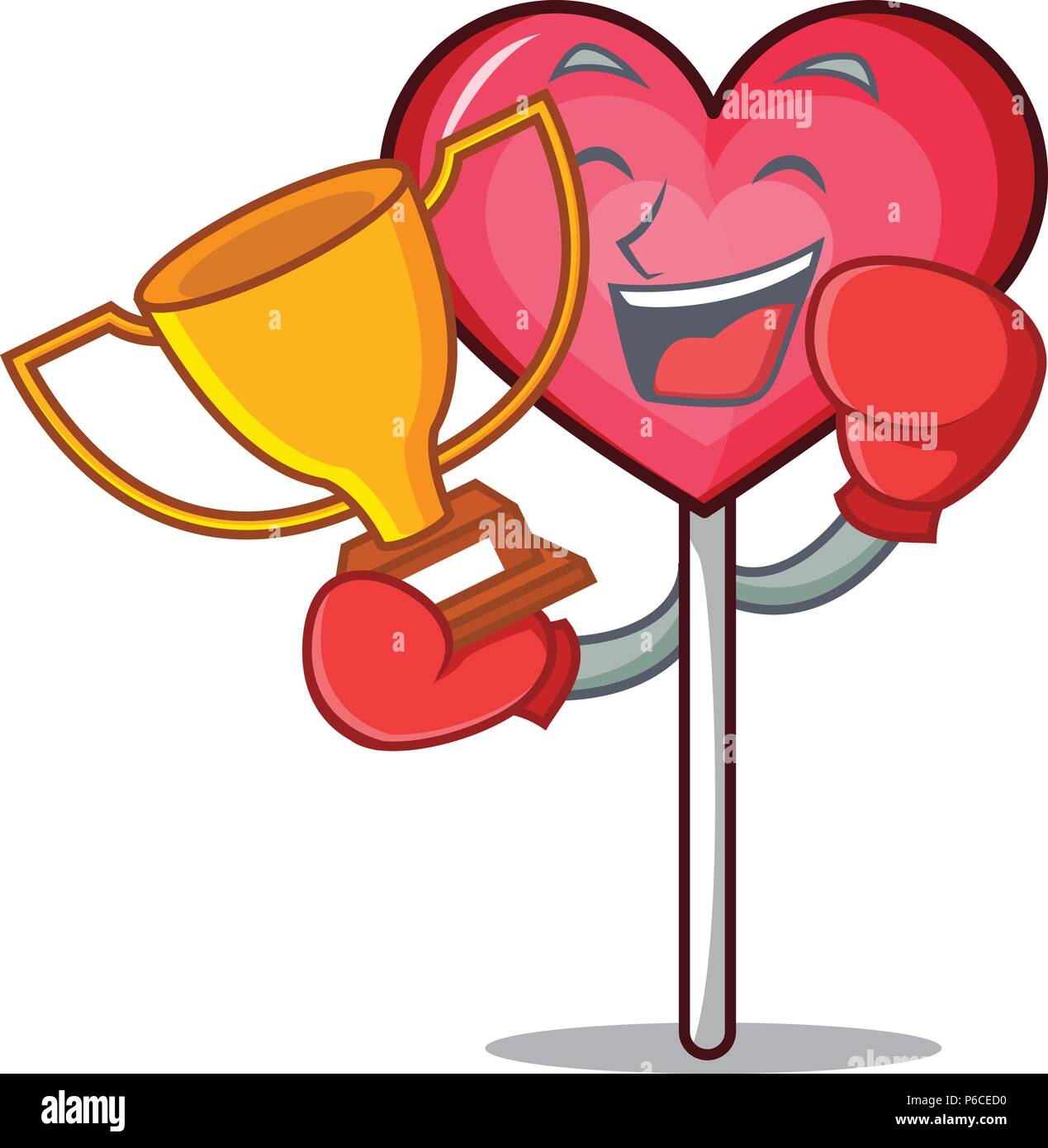 Boxing winner heart lollipop mascot cartoon Stock Vector Image & Art ...