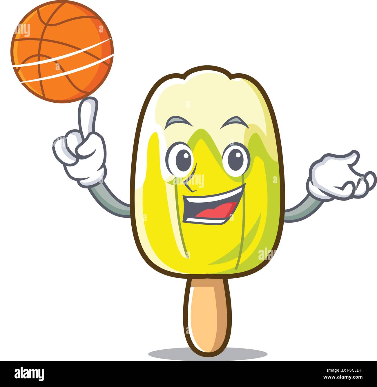 With basketball lemon ice cream character cartoon Stock Vector Image ...