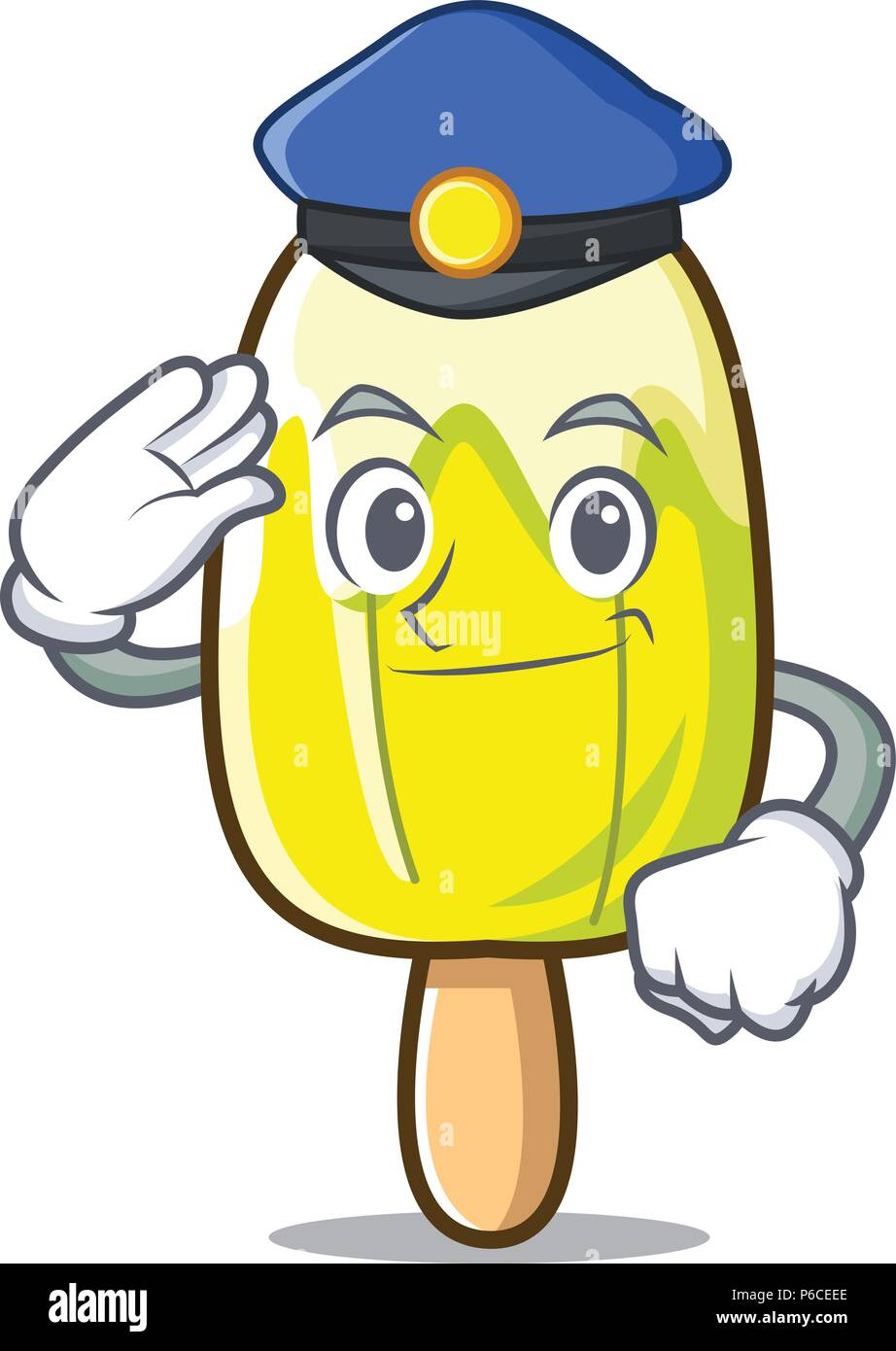 Police lemon ice cream character cartoon Stock Vector Image & Art - Alamy