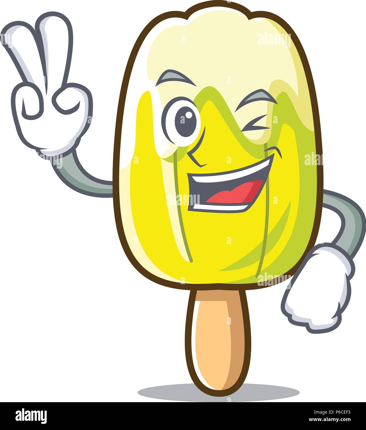 Two finger lemon ice cream character cartoon Stock Vector Image & Art ...