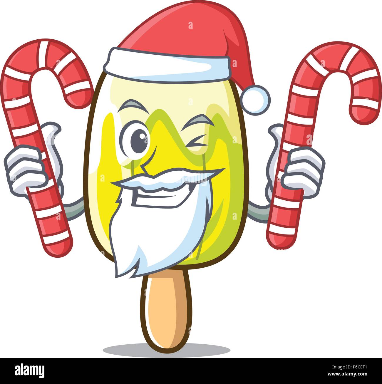 Santa with candy lemon ice cream mascot cartoon Stock Vector Image ...