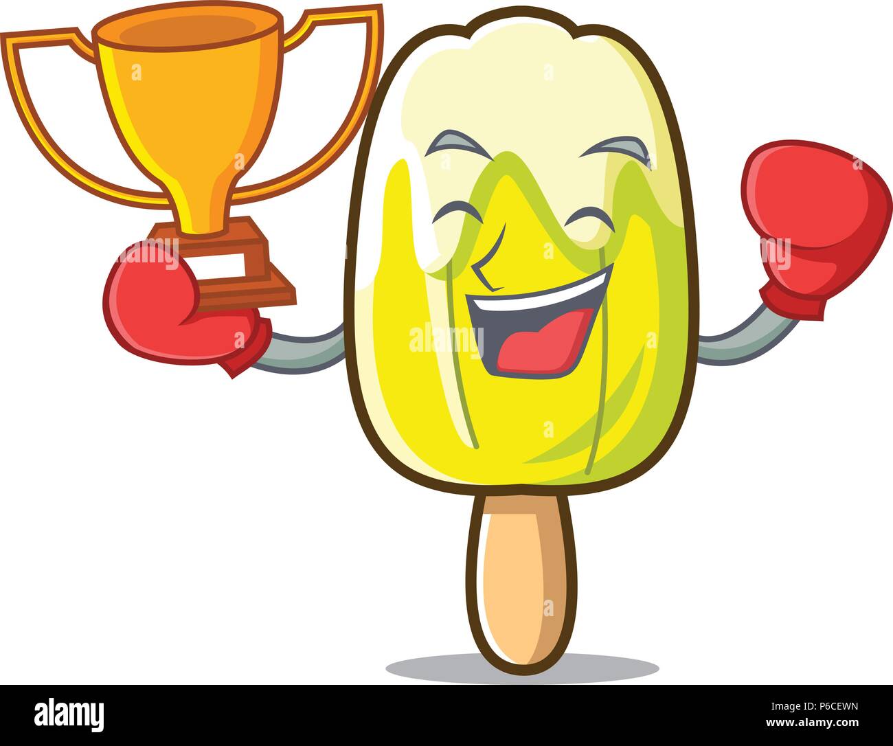 Boxing winner lemon ice cream mascot cartoon Stock Vector Image & Art ...