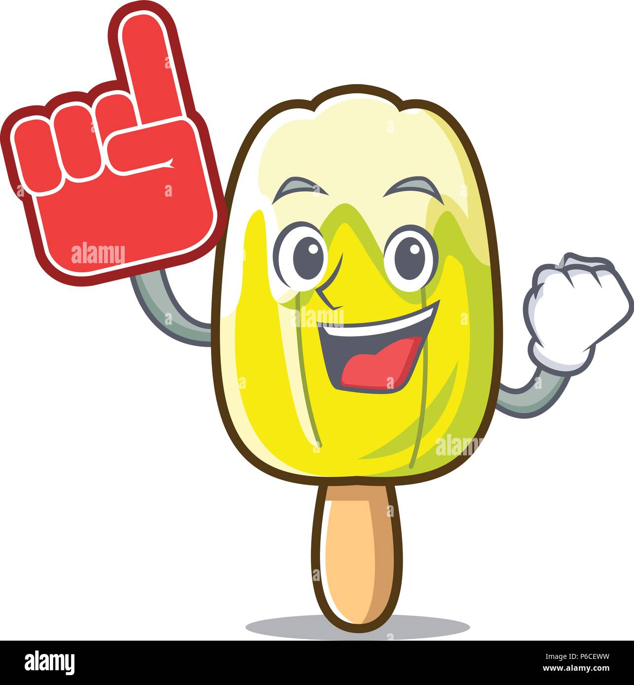 Foam finger lemon ice cream mascot cartoon Stock Vector Image & Art - Alamy