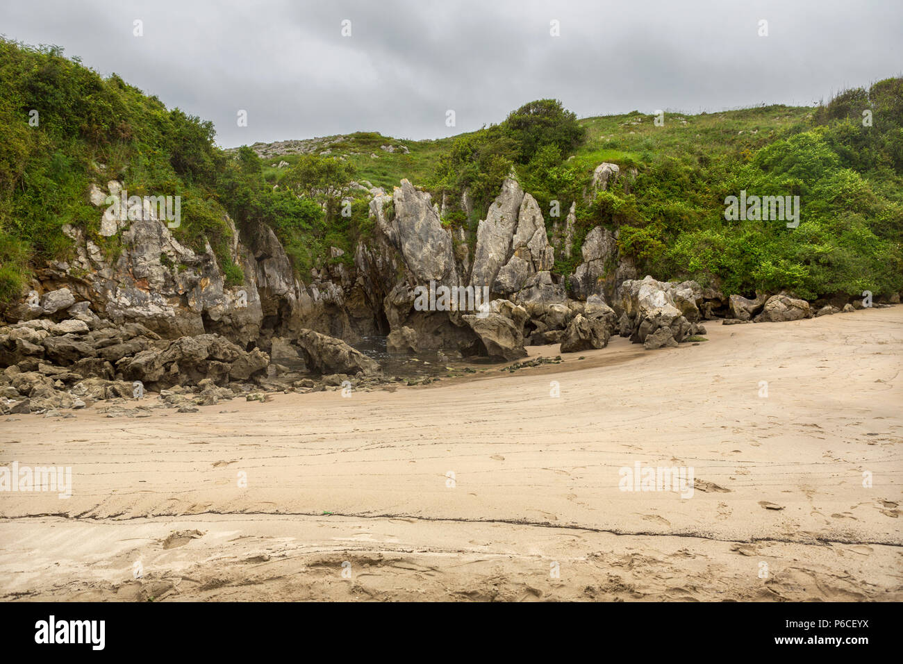 the famous beach gulpiyuri, in Asturias, Spain Stock Photo - Alamy