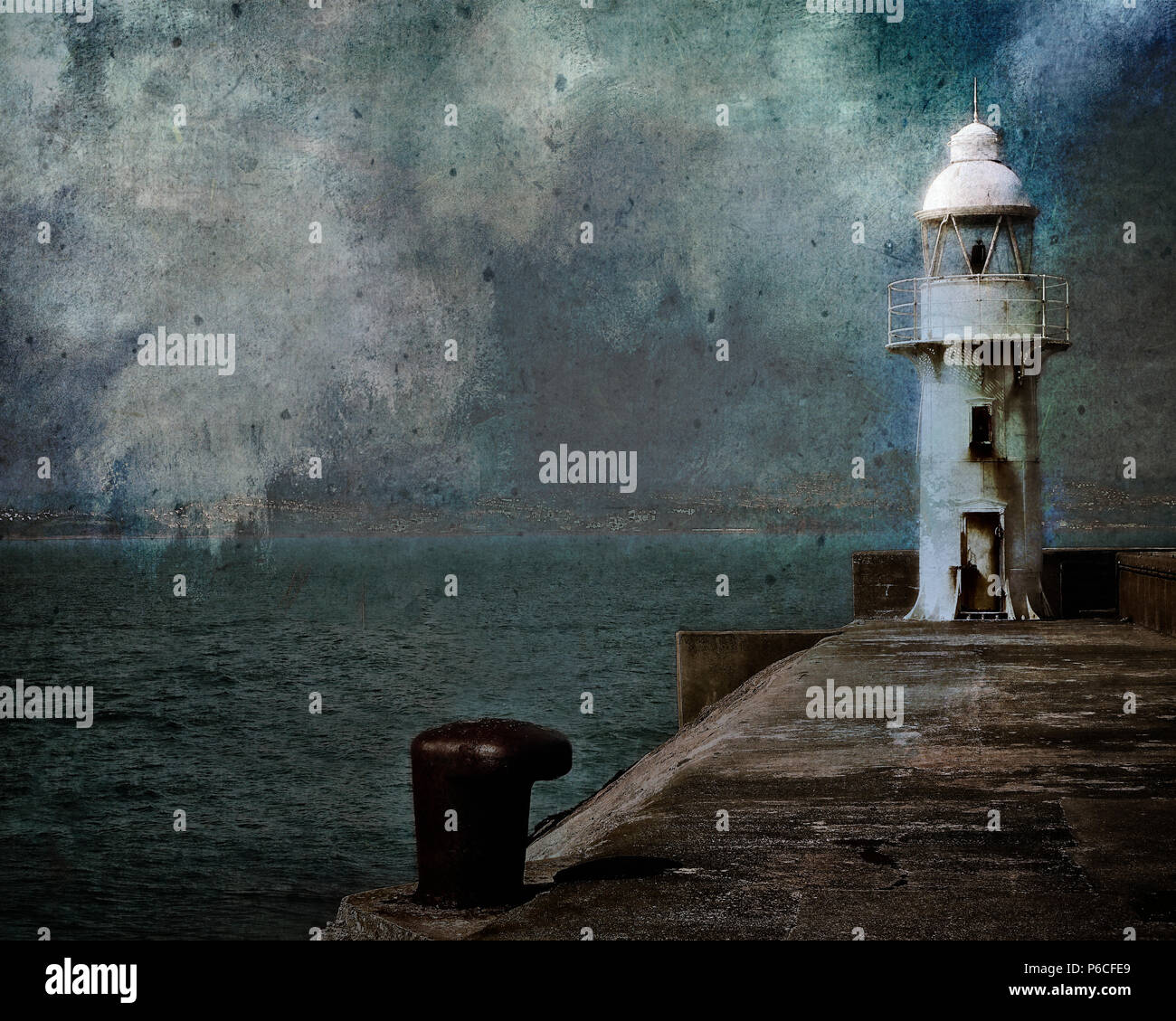 DIGITAL ART: Breakwater Lighthouse at Brixham, Devon, United Kingdom ...