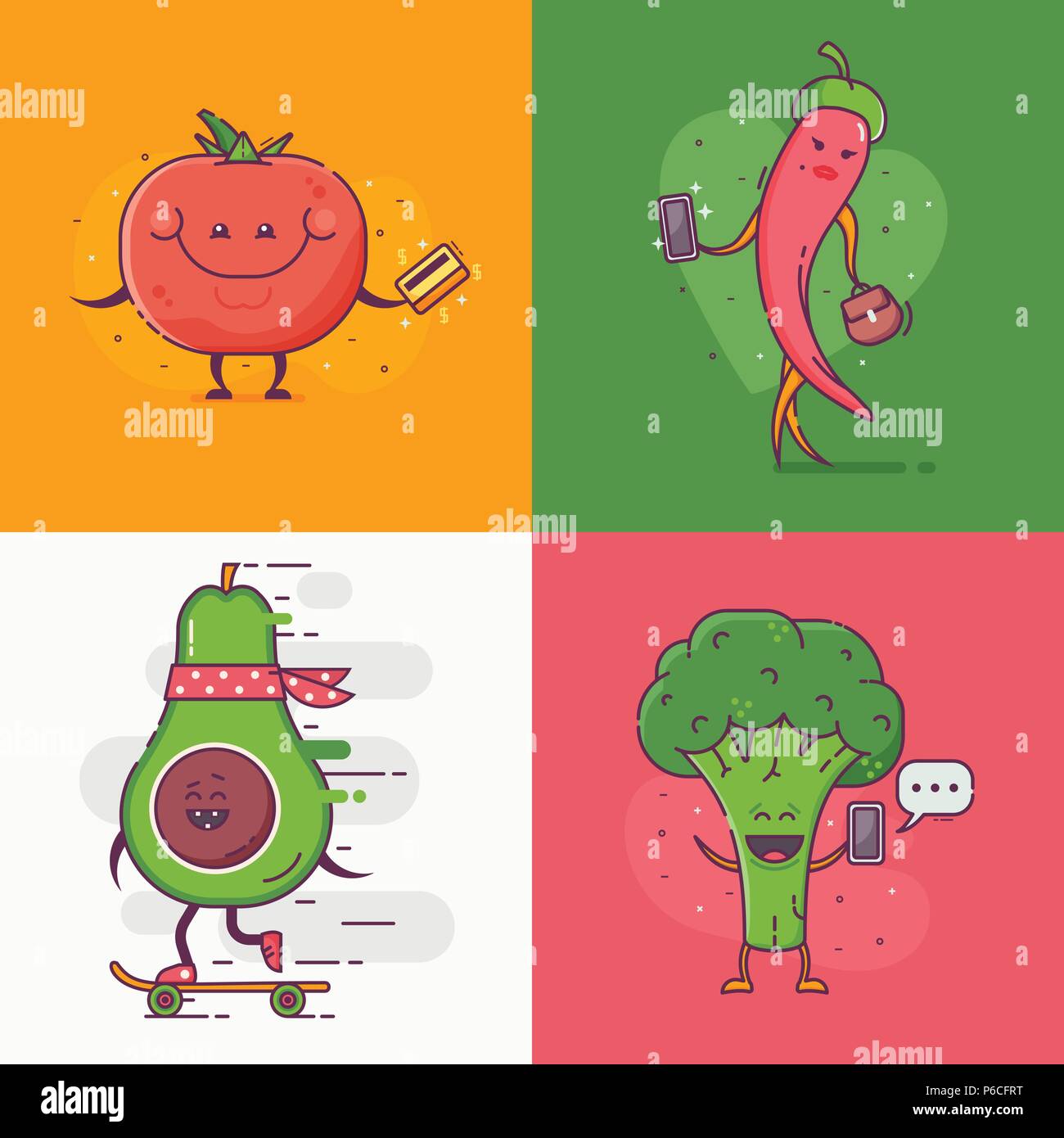 Funny Vegetable Characters Stock Vector Image & Art - Alamy