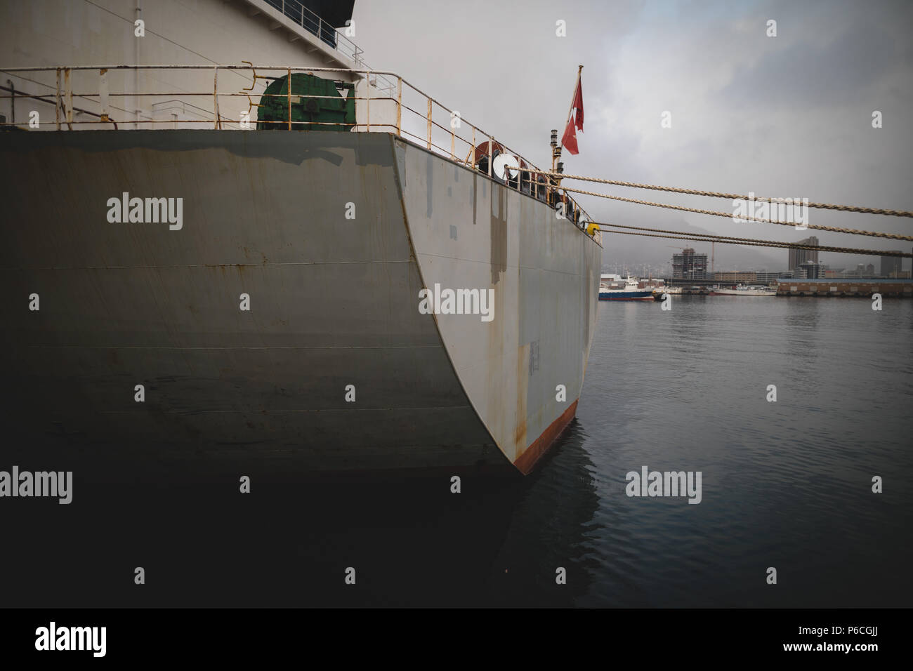 Cargo ships moored in the dockyards Stock Photo - Alamy