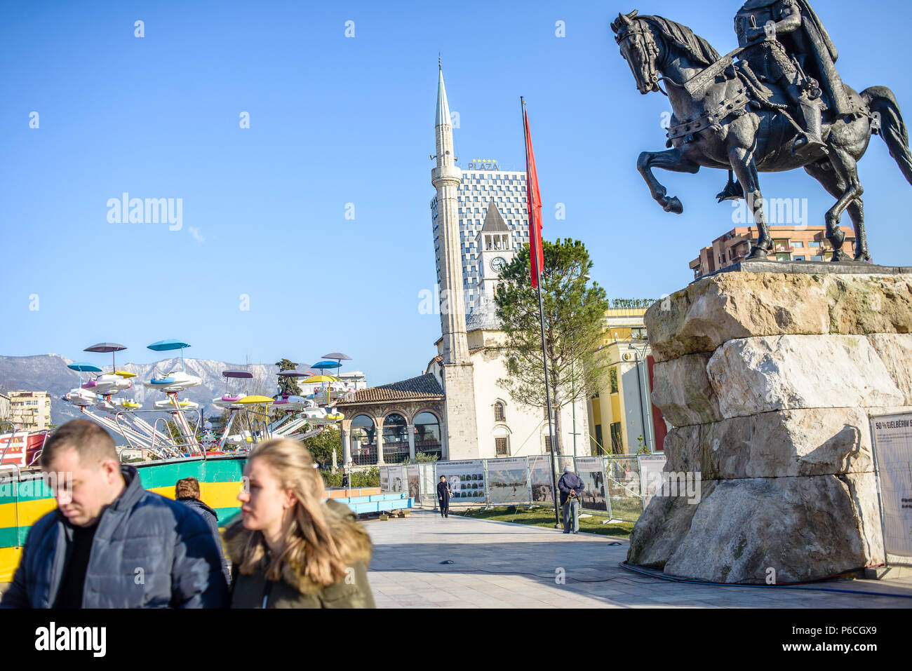 Amusement park in the central square, Tirana, Albania Stock Photo - Alamy