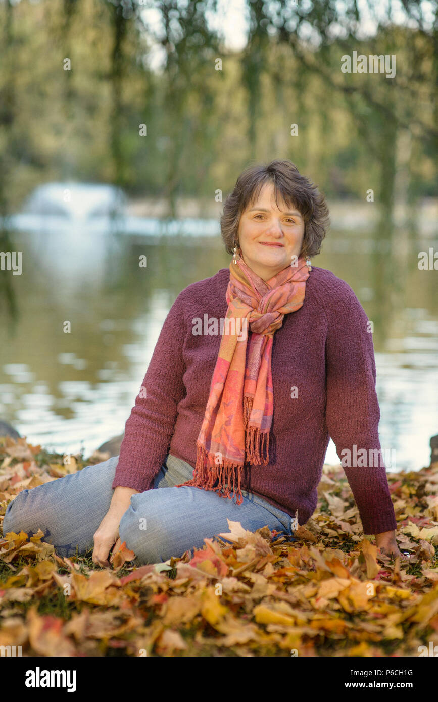 Woman outdoors in the fall of the year Stock Photo - Alamy