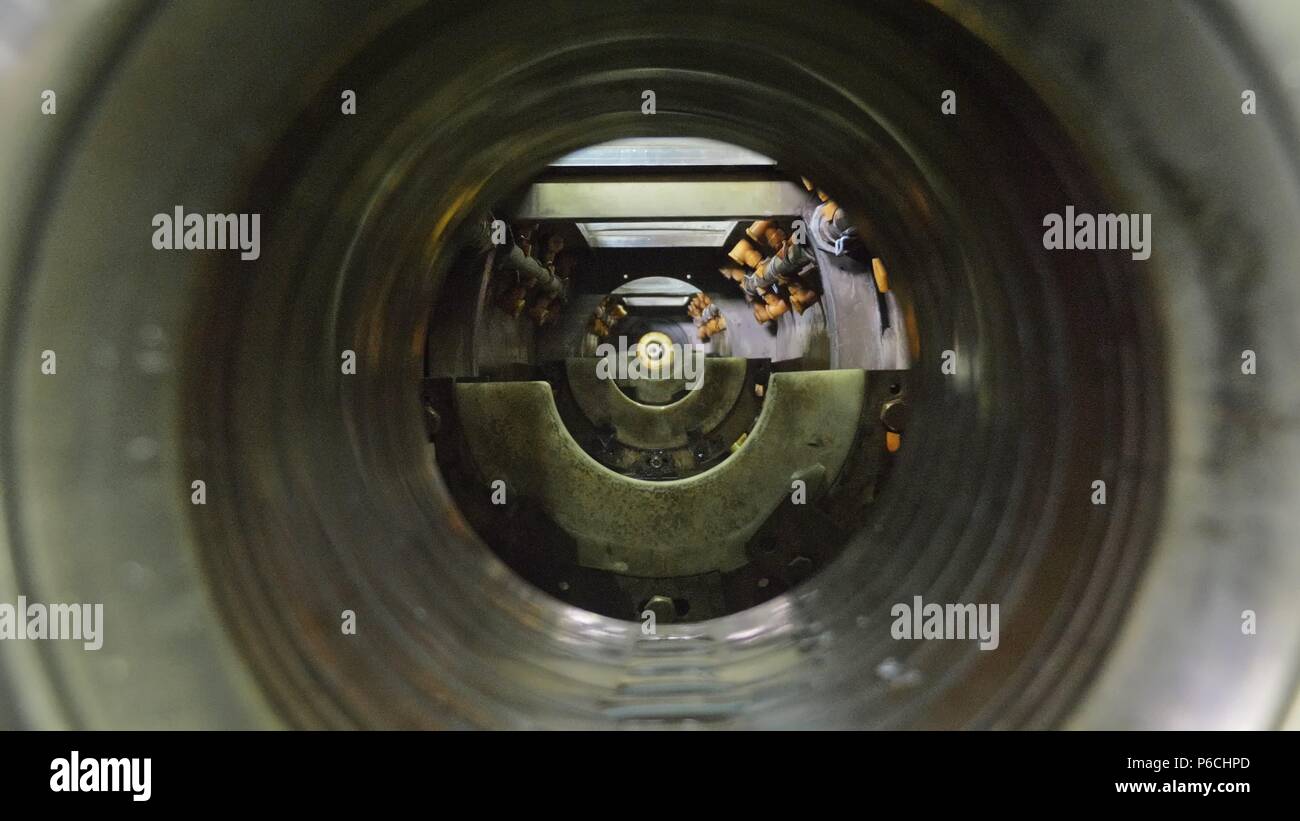 Pipes manufacturing production line. Manufacture of plastic water pipes ...