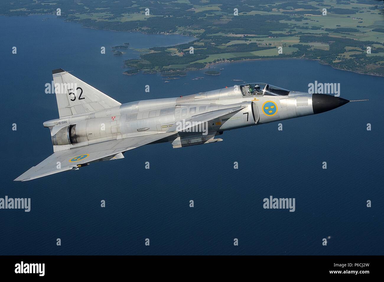 SAAB AJS-37 VIGGEN OF THE SWEDISH AIR FORCE HISTORIC FLIGHT Stock Photo ...