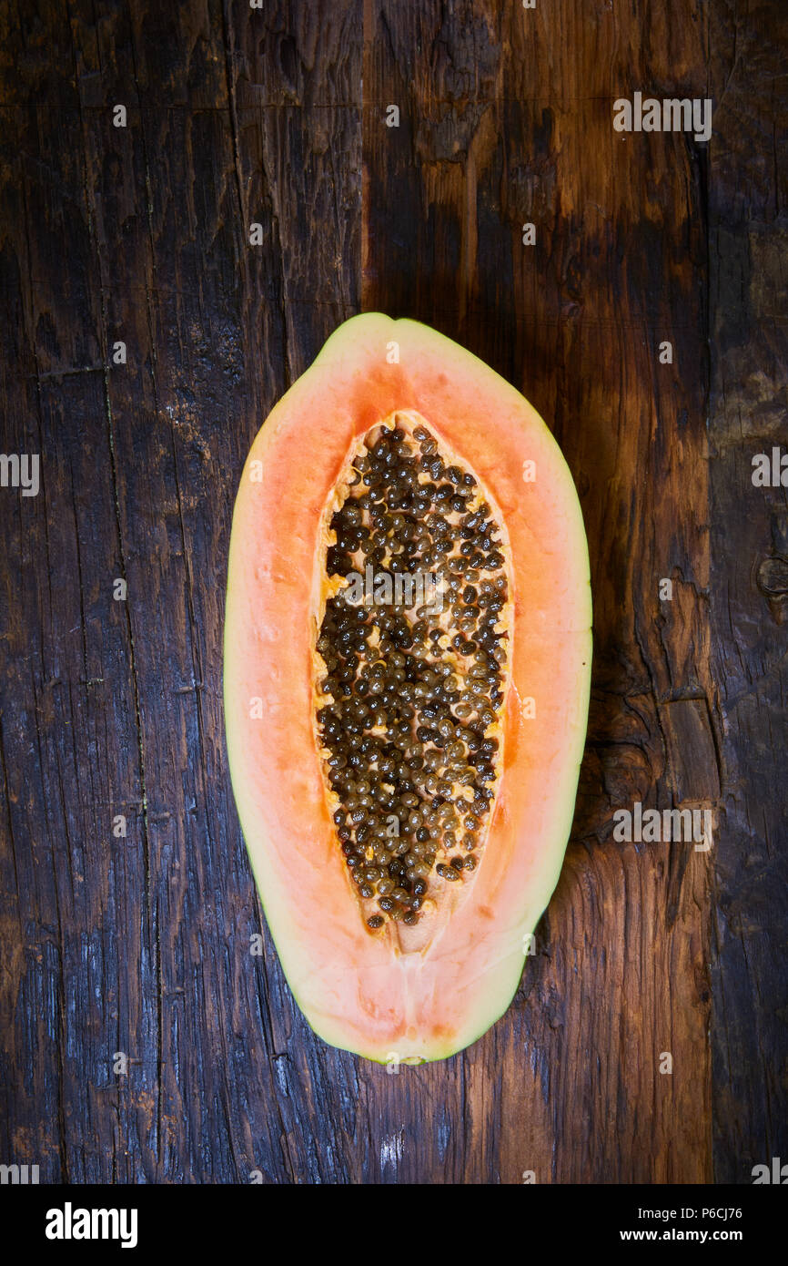 Creative layout made of papaya. Flat lay. Food concept Stock Photo - Alamy