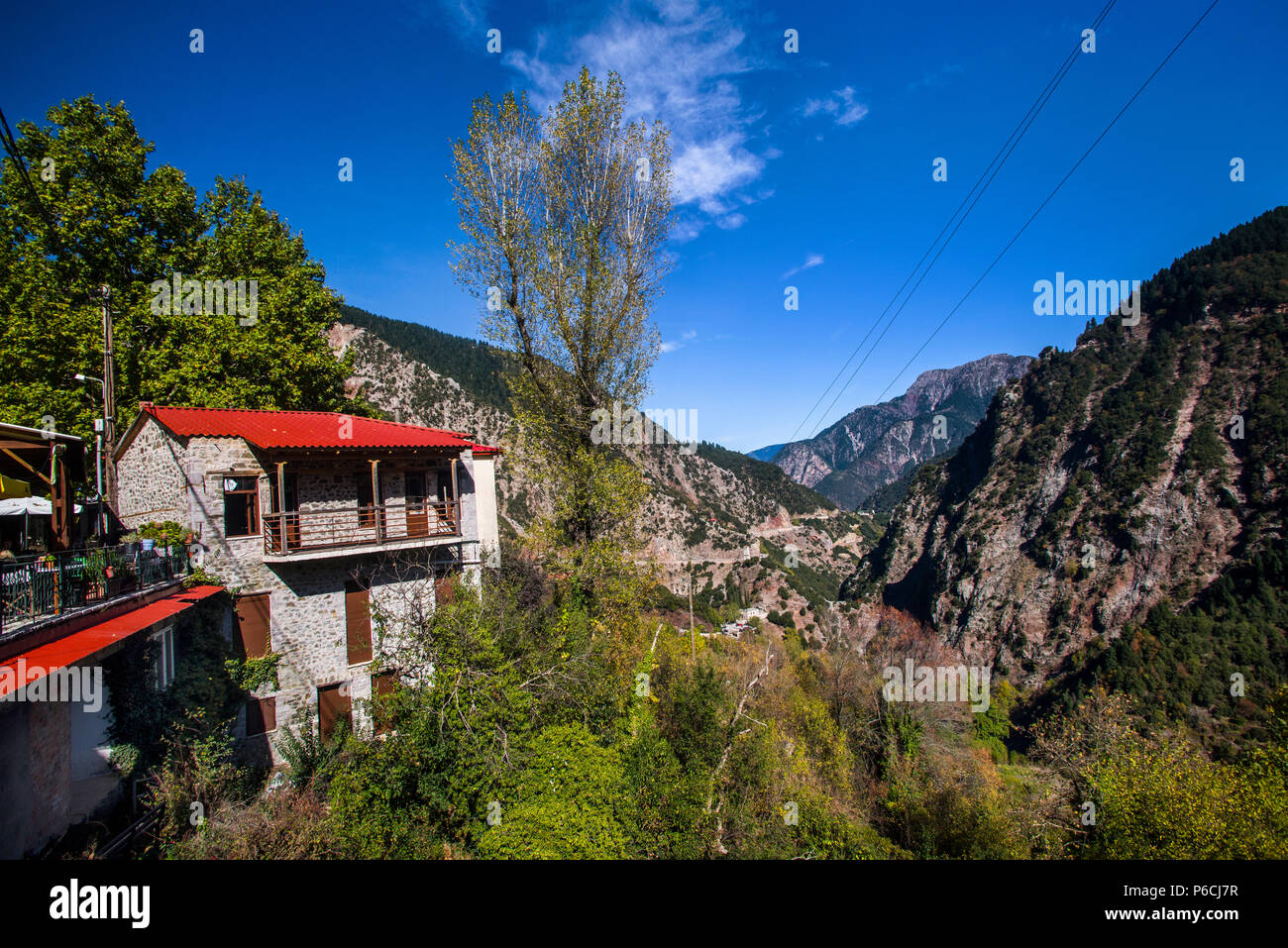 europe, greece, evritania, karpenisi, prousos, village Stock Photo - Alamy