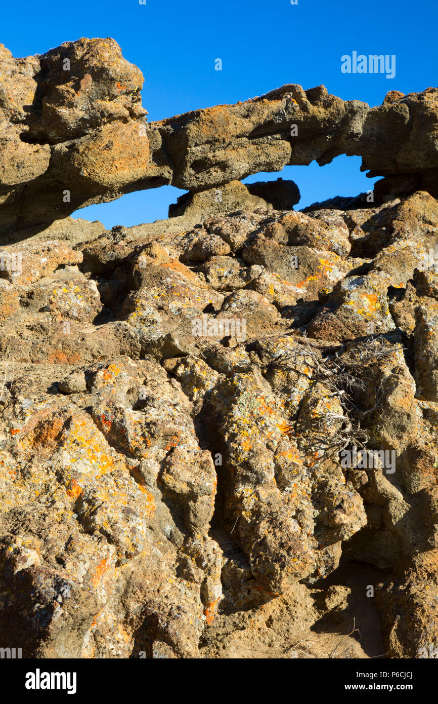Fort Rock outcrop arch, Fort Rock State Park, Christmas Valley National ...